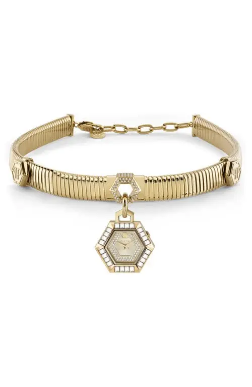 Philipp Plein Hexagonal Pendant Watch Necklace