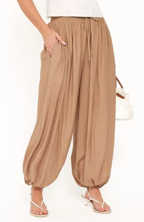 PETAL & PUP Ayvah Balloon Hem Pants - Camel