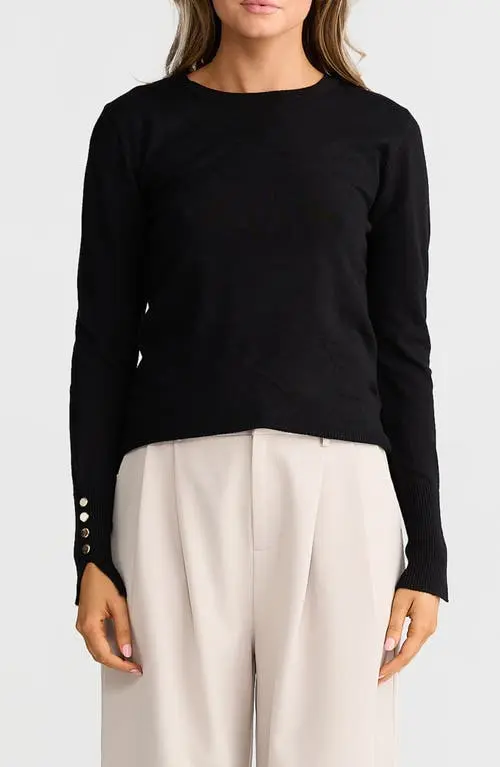 BRAVE+TRUE St. James Sweater With Hardware Accents - Black