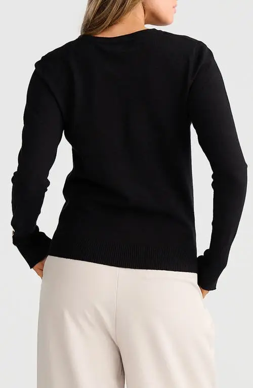 BRAVE+TRUE St. James Sweater With Hardware Accents - Black