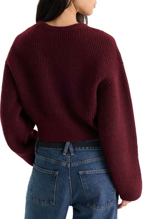 Good American The Chunky Knit Crewneck Sweater