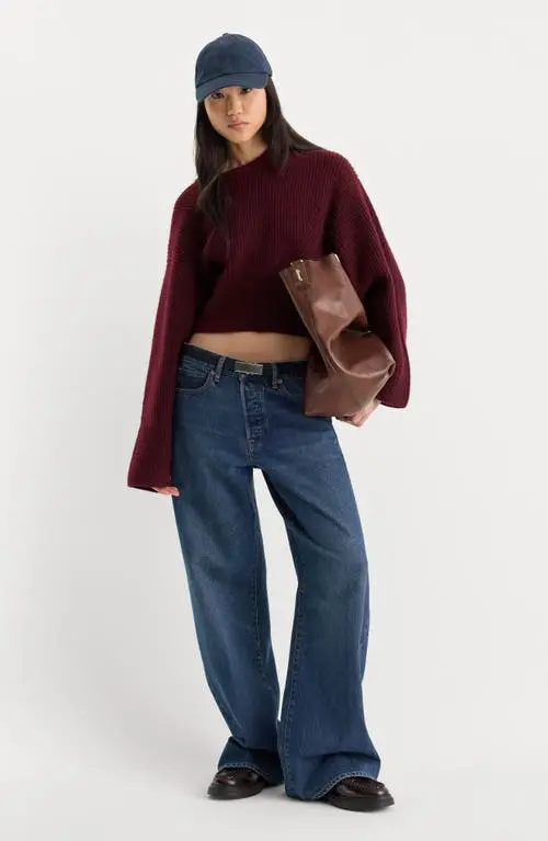 Good American The Chunky Knit Crewneck Sweater
