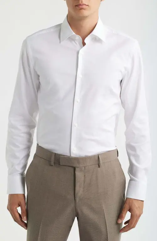 BOSS Hank Slim Fit Stretch Cotton Dress Shirt - White
