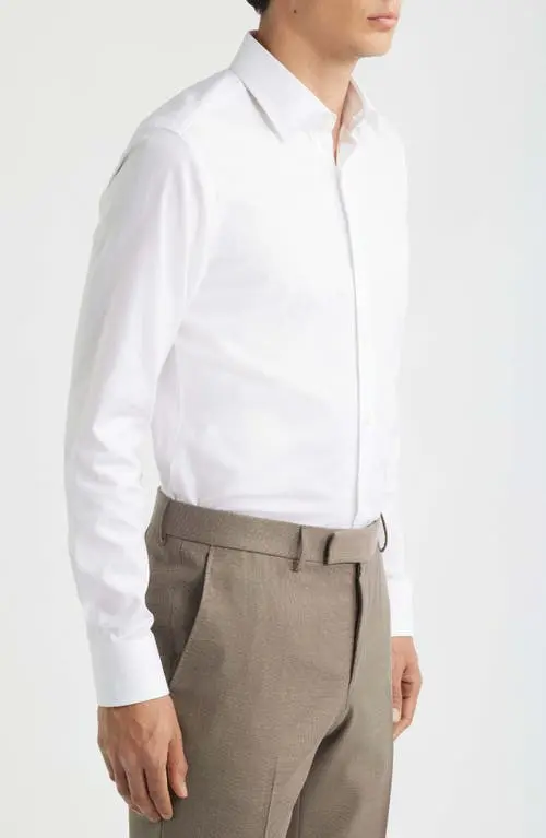 BOSS Hank Slim Fit Stretch Cotton Dress Shirt - White