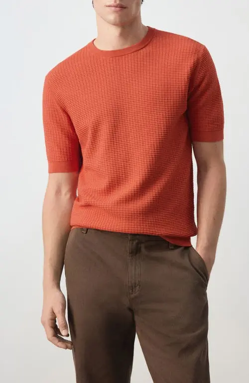 Mango Waffle Knit T-shirt - Medium Pink