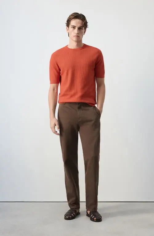 Mango Waffle Knit T-shirt - Medium Pink