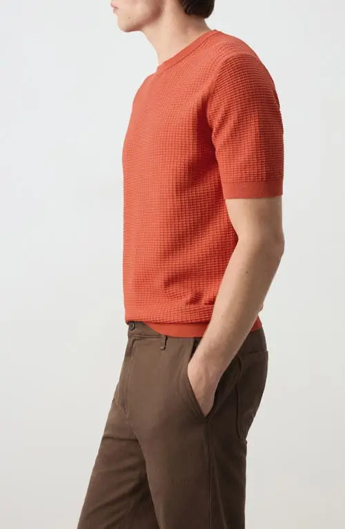 Mango Waffle Knit T-shirt - Medium Pink