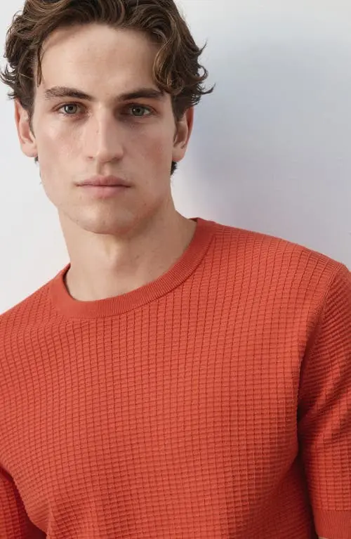 Mango Waffle Knit T-shirt - Medium Pink