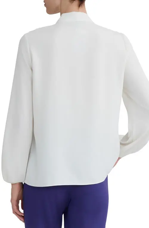 KASPER Ruffle Tie Neck Top