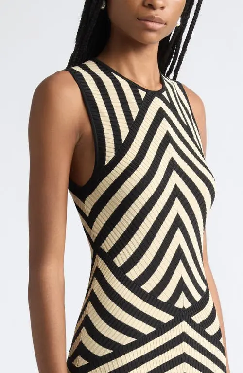 Zimmermann Valiant Deco Stripe Rib Sweater Dress