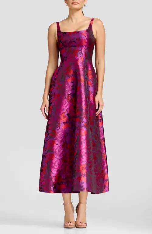 Dress The Population Vanna Floral Cocktail Midi Dress