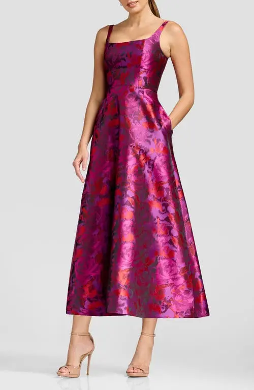 Dress The Population Vanna Floral Cocktail Midi Dress
