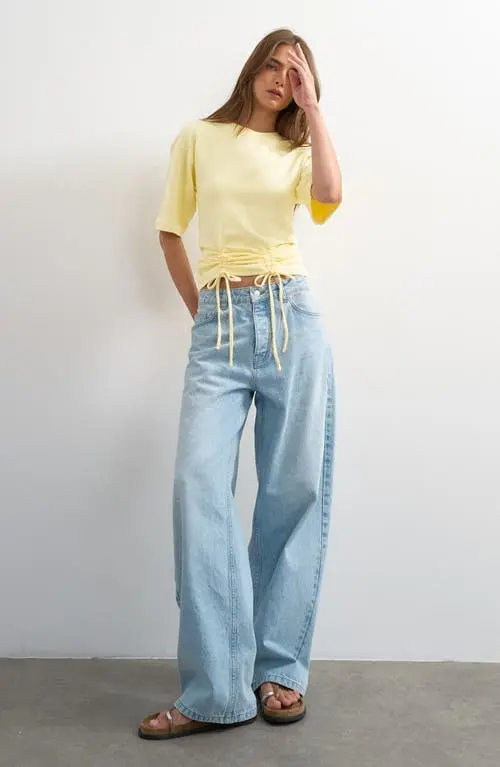 Topshop Drawcord Detail Crop Top