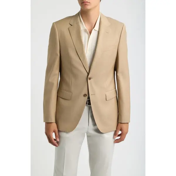 BOSS Virgin Wool Sport Coat - Medium Beige