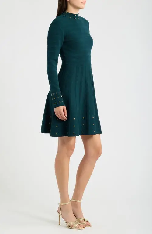 Vince Camuto Stud Ottoman Long Sleeve Sweater Dress
