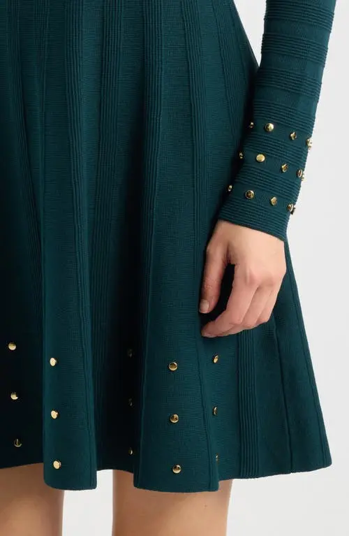 Vince Camuto Stud Ottoman Long Sleeve Sweater Dress