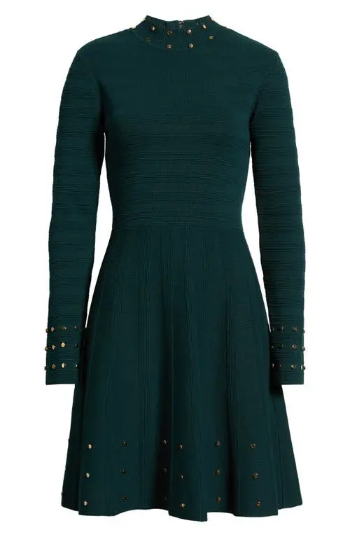 Vince Camuto Stud Ottoman Long Sleeve Sweater Dress
