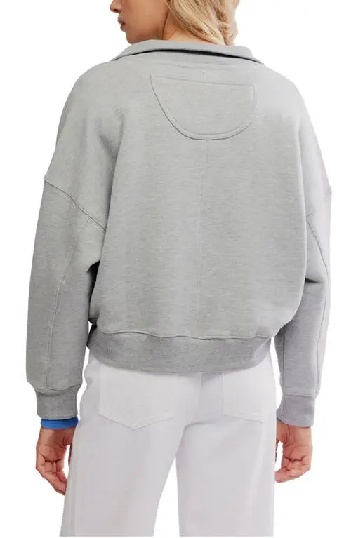Free People Timeless Snap Placket Pullover - Heather Grey