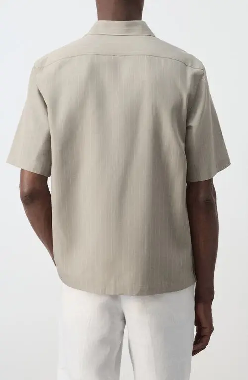 Mango Pinstripe Short Sleeve Woven Shirt