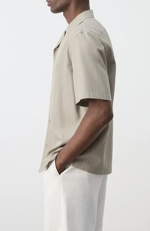 Mango Pinstripe Short Sleeve Woven Shirt