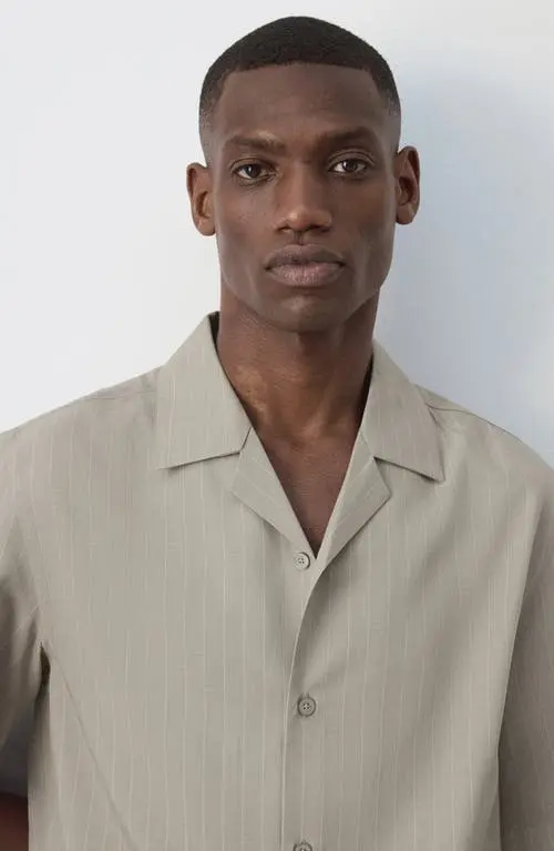Mango Pinstripe Short Sleeve Woven Shirt