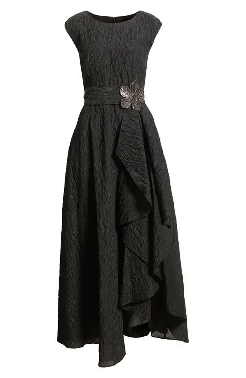TAHARI ASL Crinkle Taffeta Gown