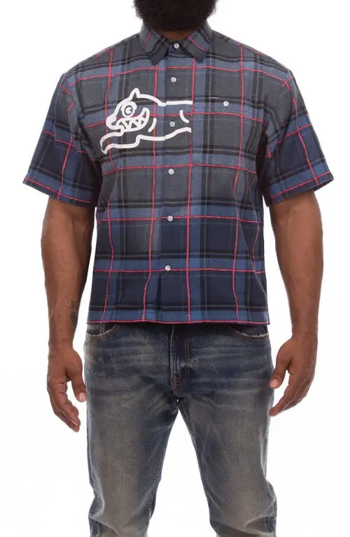 ICECREAM Snow Cone Plaid Short Sleeve Button-up Shirt - Surf The Web