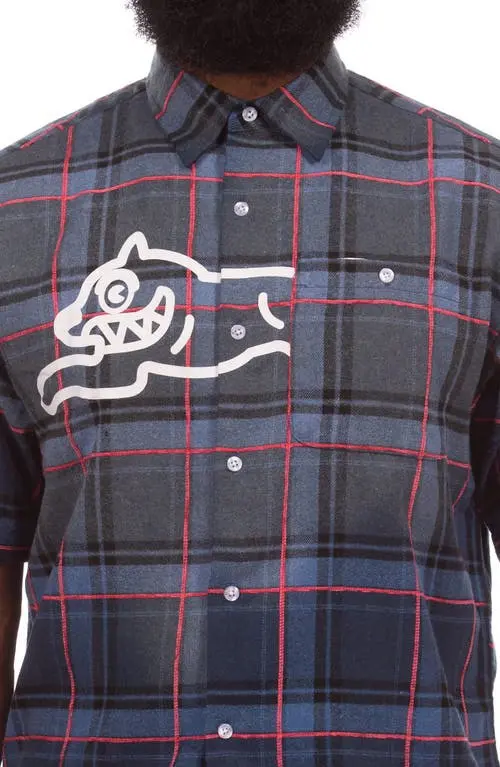 ICECREAM Snow Cone Plaid Short Sleeve Button-up Shirt - Surf The Web
