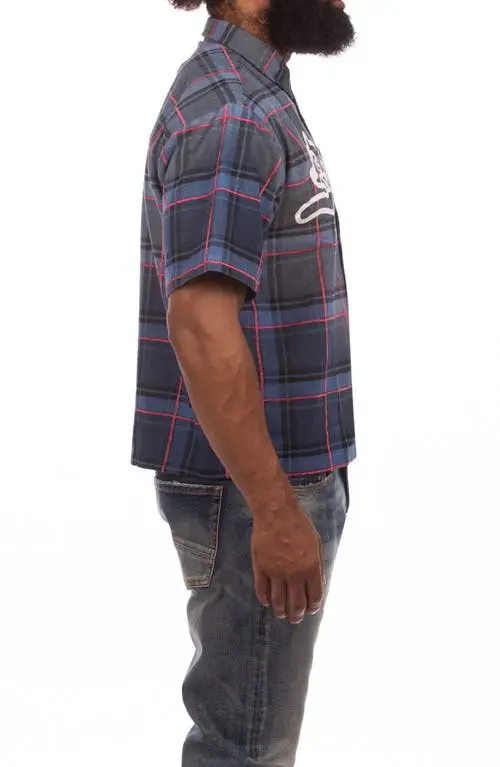 ICECREAM Snow Cone Plaid Short Sleeve Button-up Shirt - Surf The Web