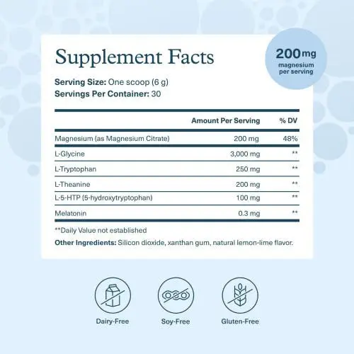 YOUTHEORY Sleep Nighttime Relaxation Powder Supplement Lemon-lime 6 Oz
