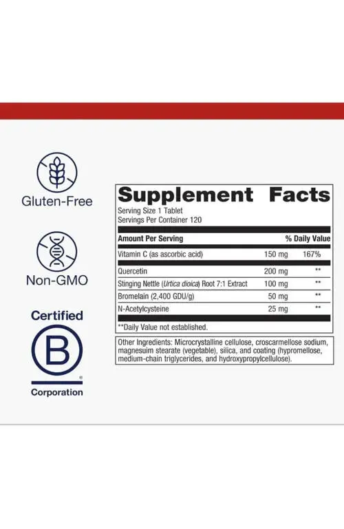 METAGENICS Sinuplex Respiratory Immune Support Supplement 120 Tablets