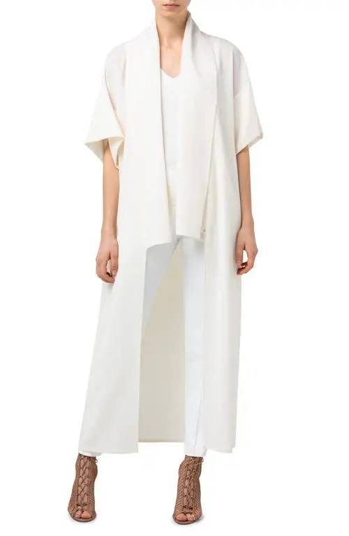 Akris Akirs Short Sleeve Long Wool Crepe Jacket