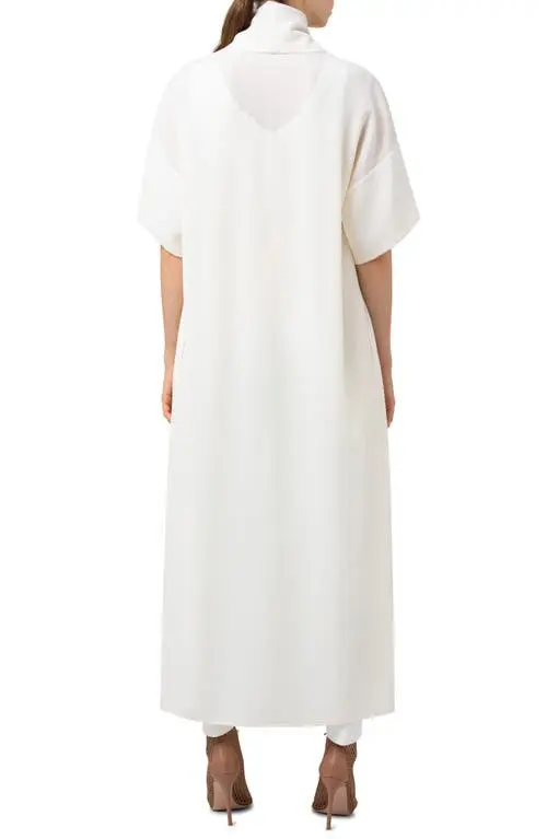 Akris Akirs Short Sleeve Long Wool Crepe Jacket