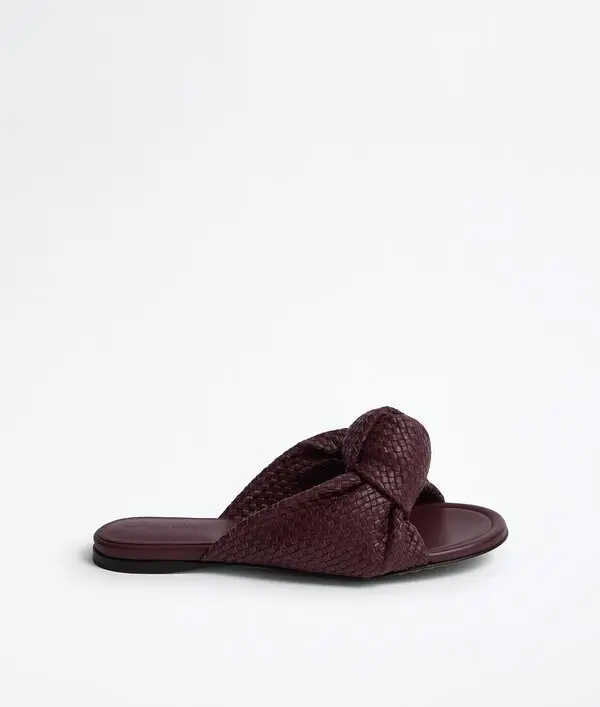 Bottega Veneta Cherry Flat Mule - Deep Mahogany