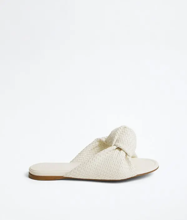 Bottega Veneta Cherry Flat Mule - Alabaster