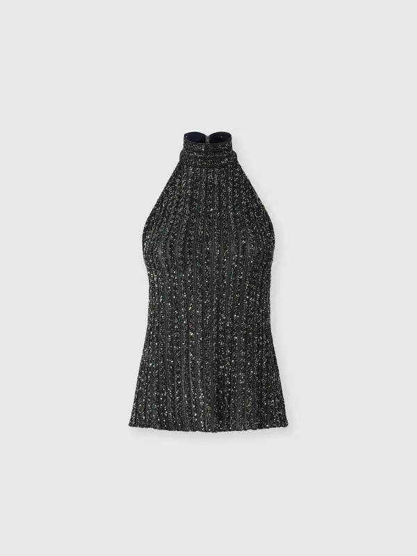 Missoni Halterneck Sequin Embellished Knit Top - Multicoloured