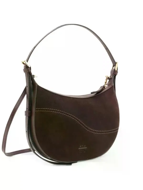 ATP ATELIER Mini Silea Suede-panelled Curved Shoulder Bag