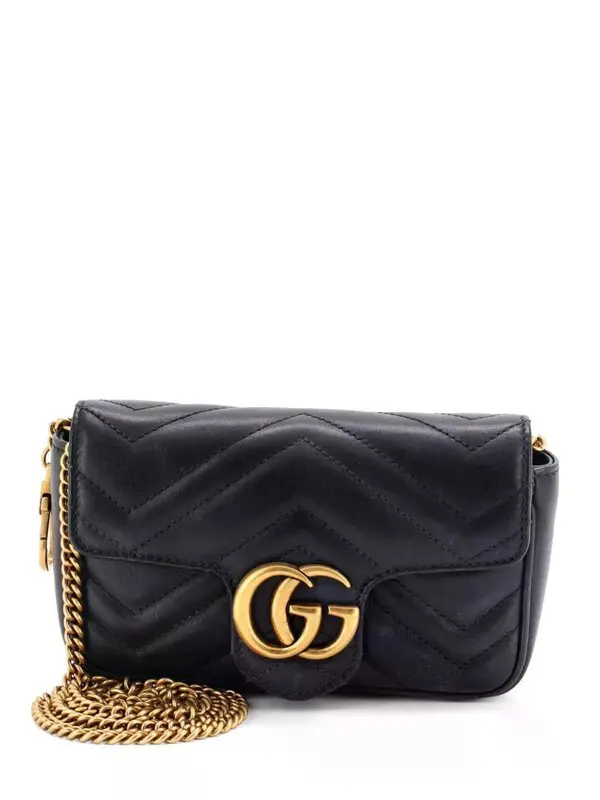 Gucci Gg Marmont Matelassé Leather Super Mini Crossbody Bag - Black