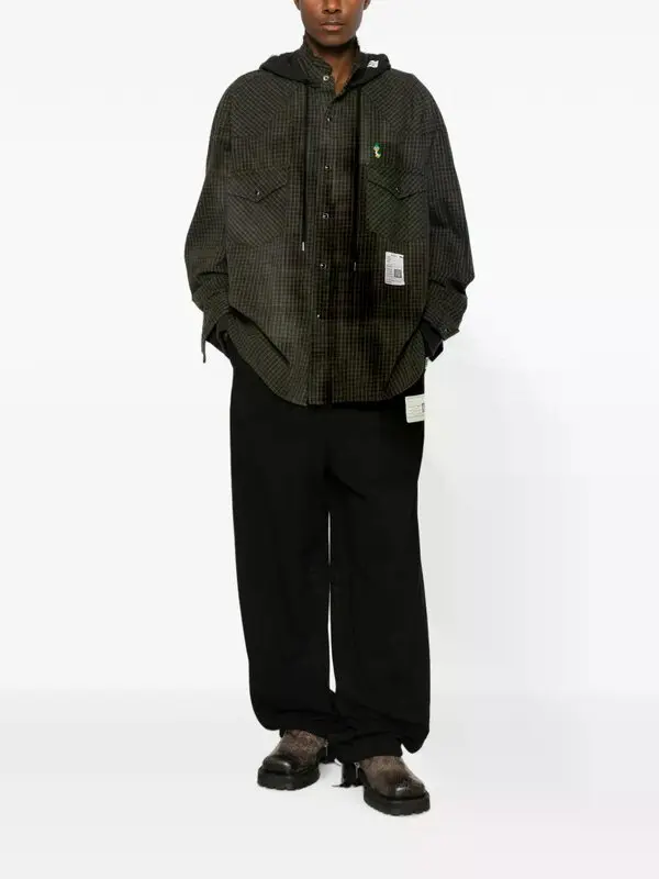 Mihara Yasuhiro Check-pattern Hooded Shirt