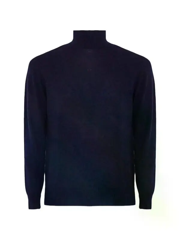 CRUCIANI Fine Knit Roll Neck Sweater - Blue