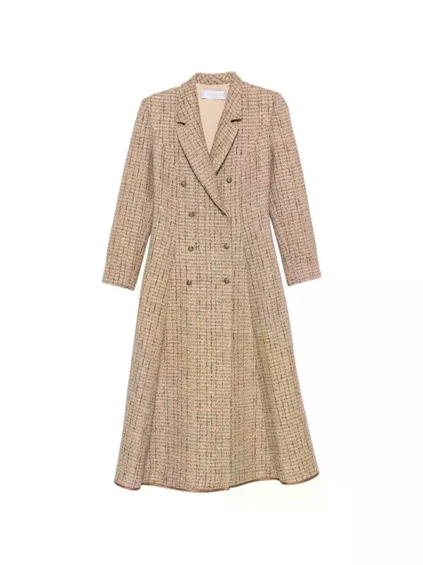 DE SANTIS Peak Lapel Bouclé Coat