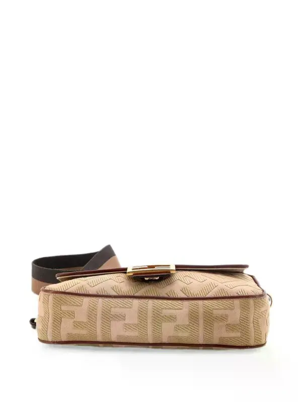 Fendi Baguette Nm Bag Zucca Embroidered Canvas Medium Shoulder Bag
