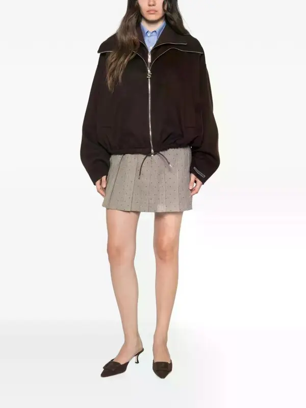 P.a.r.o.s.h Crystal-embellished Pleated Mini Skirt