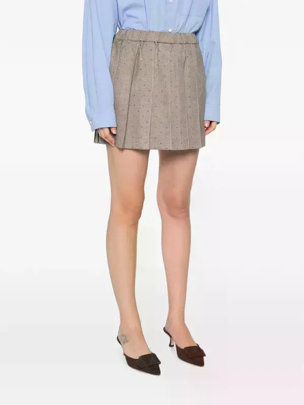 P.a.r.o.s.h Crystal-embellished Pleated Mini Skirt