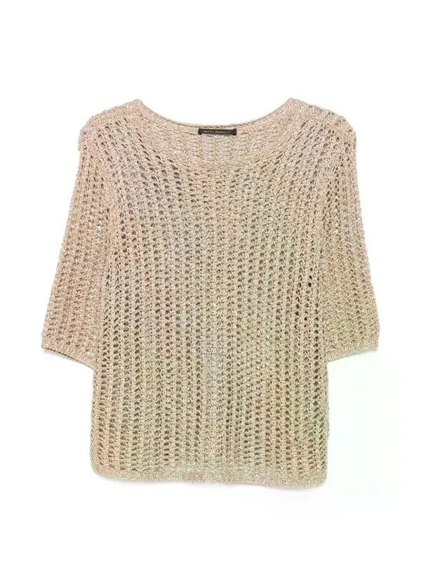 BETTY BARCLAY Open-knit Sequin-embellished Top