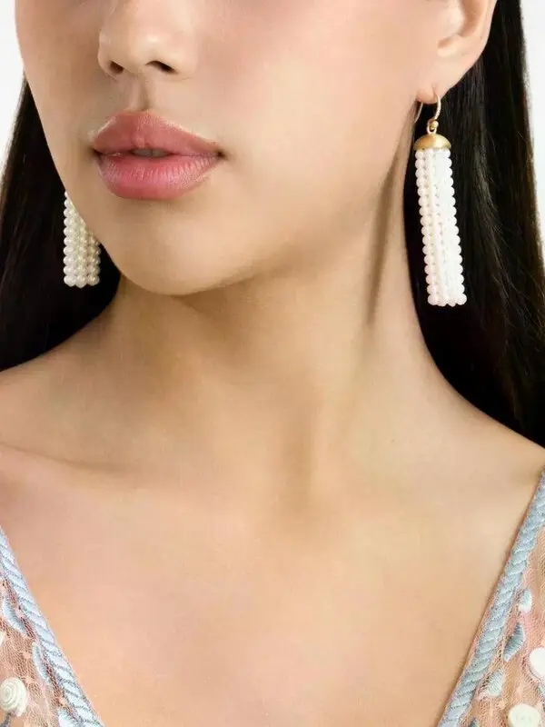 Irene Neuwirth Medium Tassel Akoya Pearl And Diamond Earrings