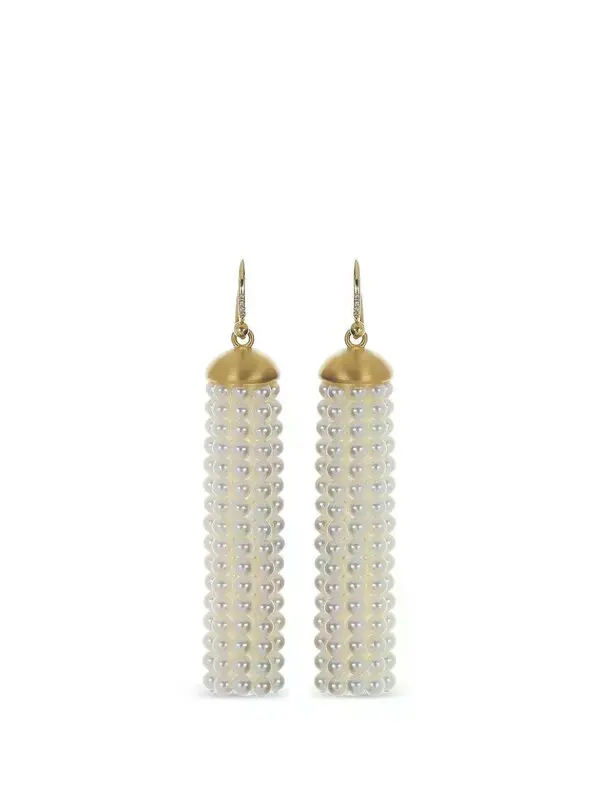Irene Neuwirth Medium Tassel Akoya Pearl And Diamond Earrings - Gold