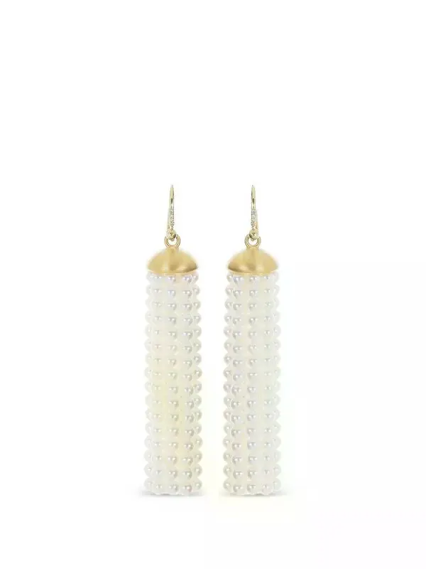 Irene Neuwirth Medium Tassel Akoya Pearl And Diamond Earrings - Gold