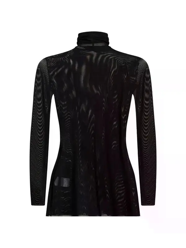 BLANCA VITA Turtleneck Sheer-finish Long-sleeve Top