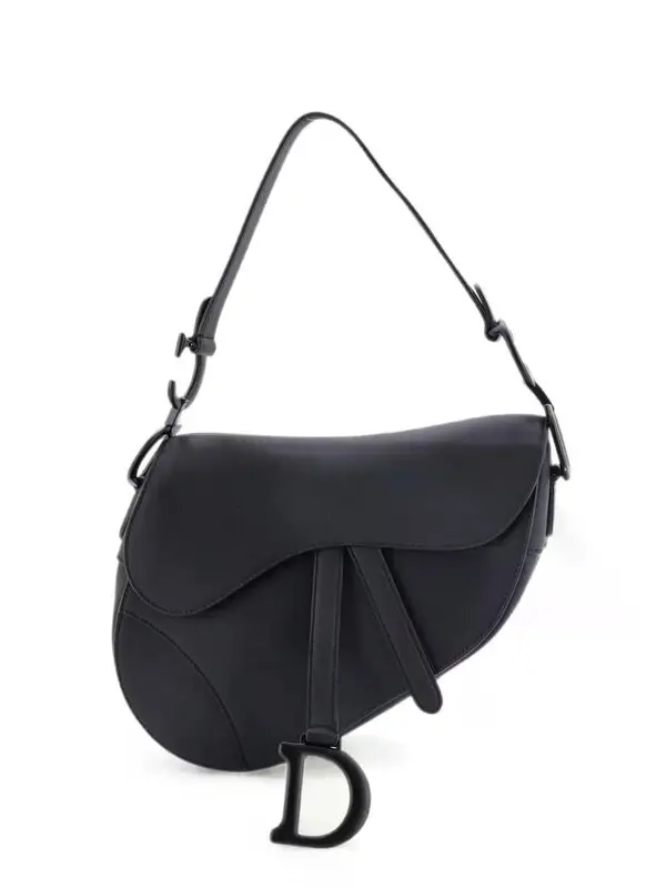 Dior Ultra Matte Saddle Handbag Leather Medium Shoulder Bag - Black